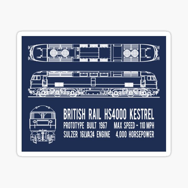 "British Rail HS4000 Kestrel Locomotive Train Blueprint Diagram Gift ...