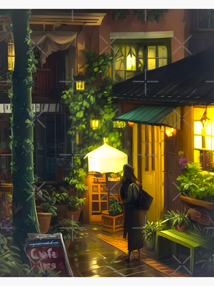 ""Waiting beside Cafe"" Sticker for Sale by MrymRIE | Redbubble