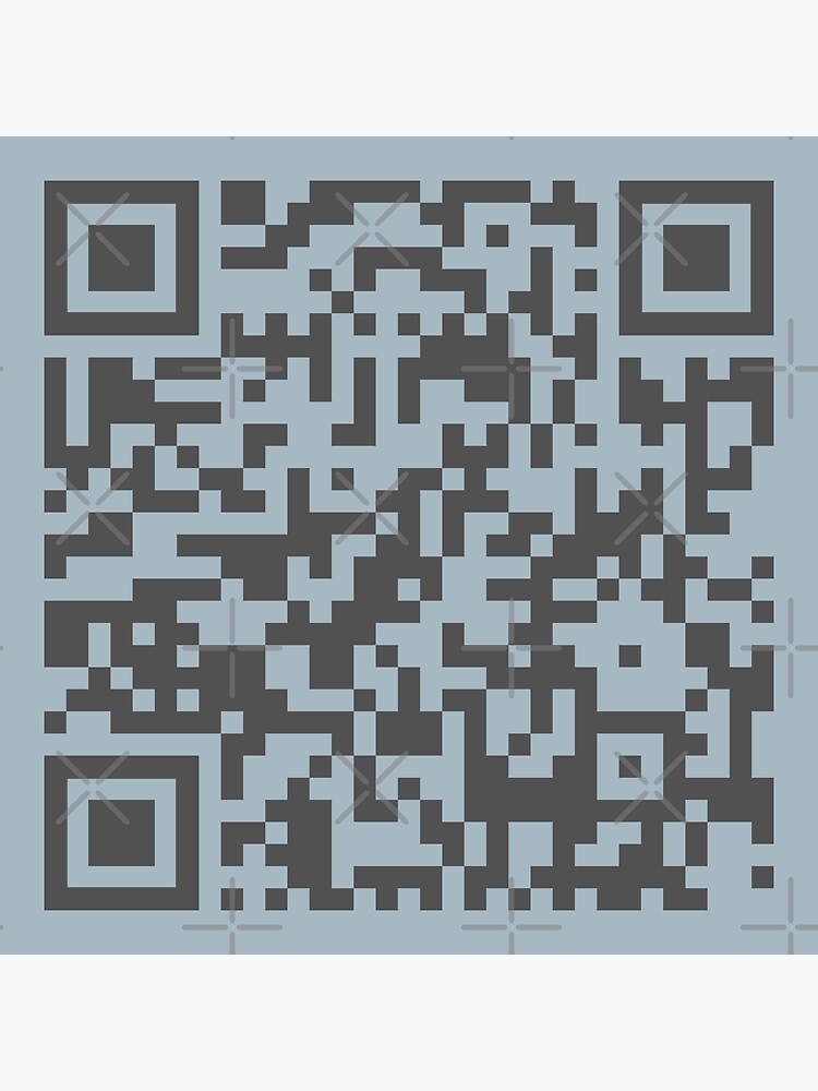 "Rickrolling / Rick Roll QR code aesthetic blue pastel" Sticker for ...