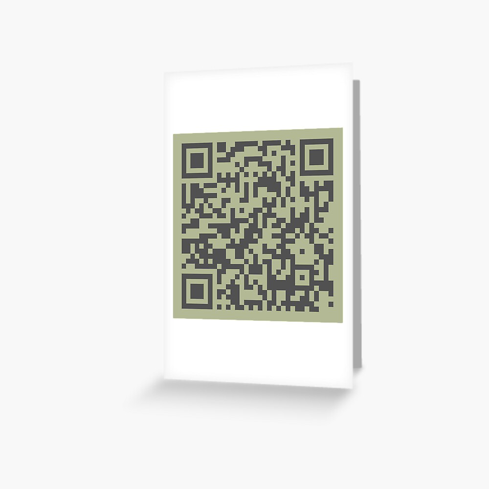 "Rickrolling / Rick Roll QR code aesthetic green pastel" Greeting Card ...