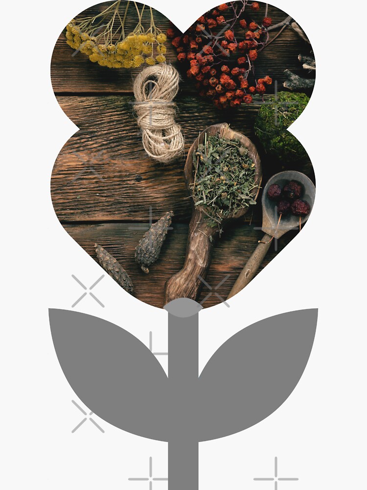 "Occult Flowers Witchy Aesthetics - Floral shaped ingredients" Sticker ...