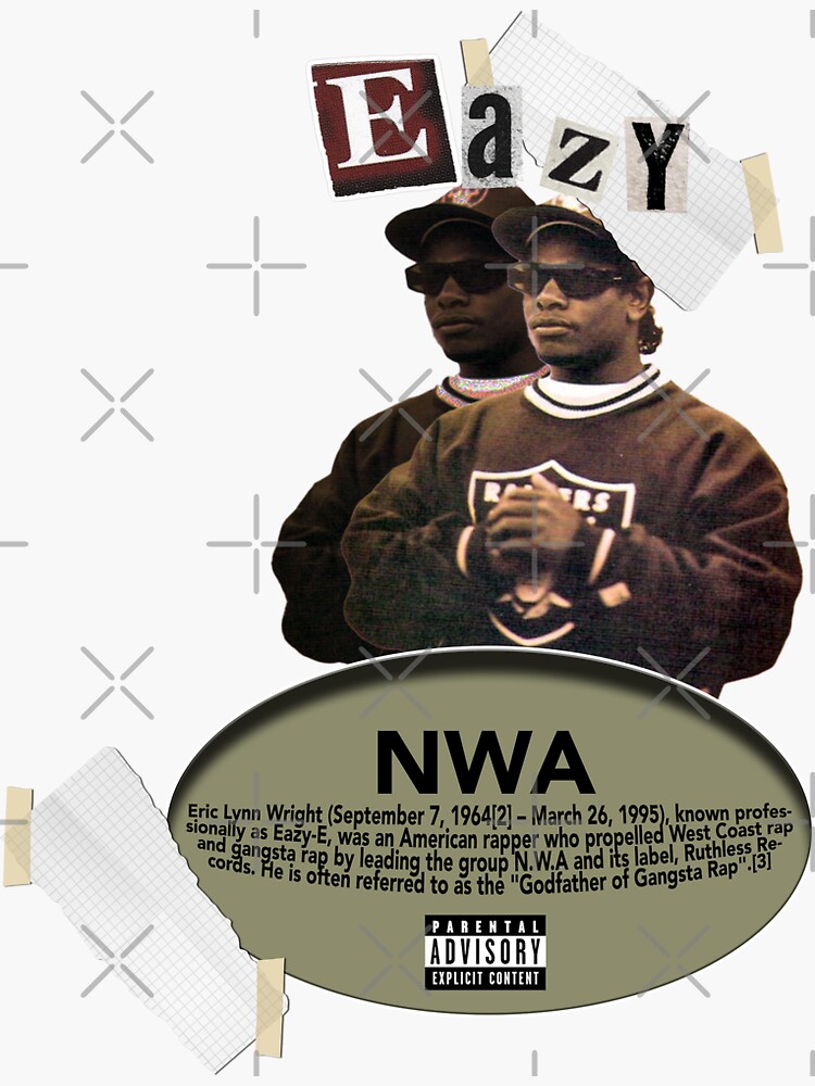 "Eazy-E Design" Sticker for Sale by ClothDiff | Redbubble