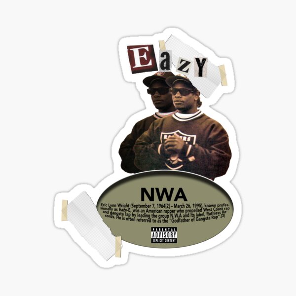 "Eazy-E Design" Sticker for Sale by ClothDiff | Redbubble