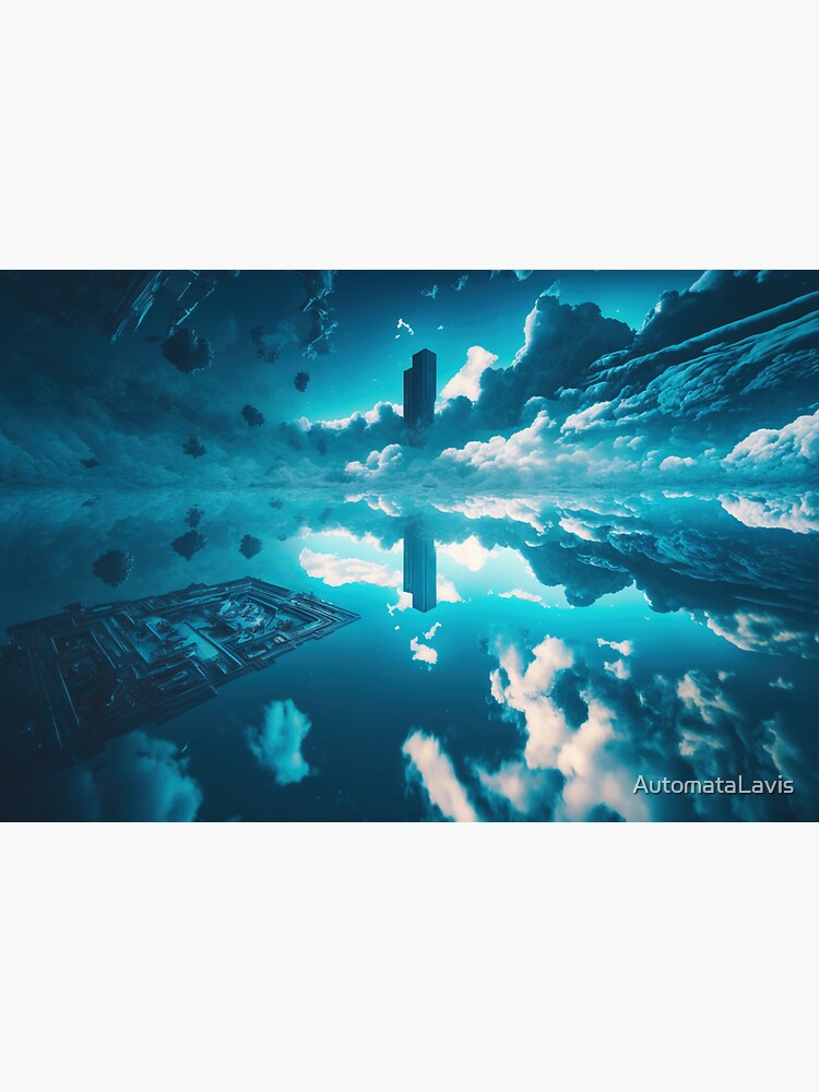 "Infinite Azure V | above the sky | landscape | futuristic" Sticker for ...