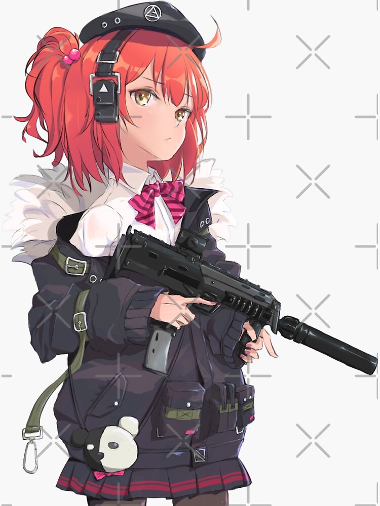 "Anime Girl Gun" Sticker for Sale by kittiescuties | Redbubble