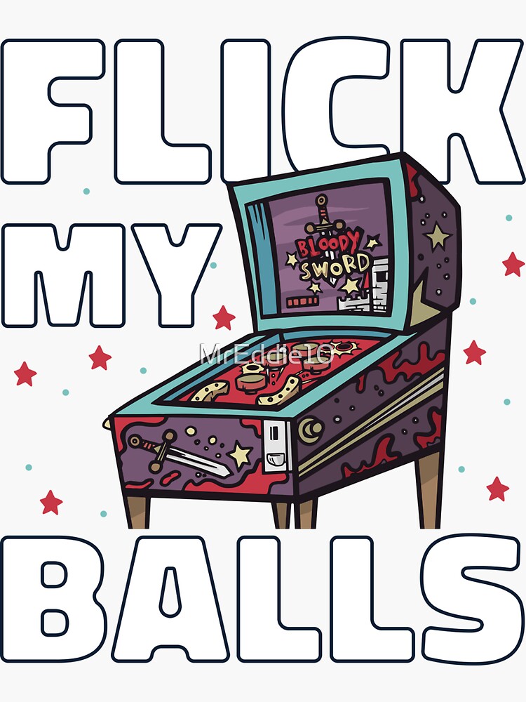 "Funny Retro Pinball Machine Cartoon" Sticker for Sale by MrEddie10 ...
