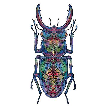 "stag beetle with a pattern and color stains" Poster for Sale by ...