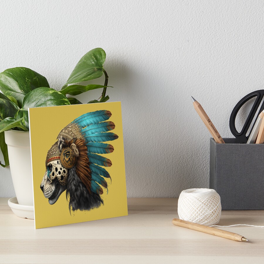 "Ancient Head of an Aztec Jaguar Warrior Skull Mexican Mythology" Art ...