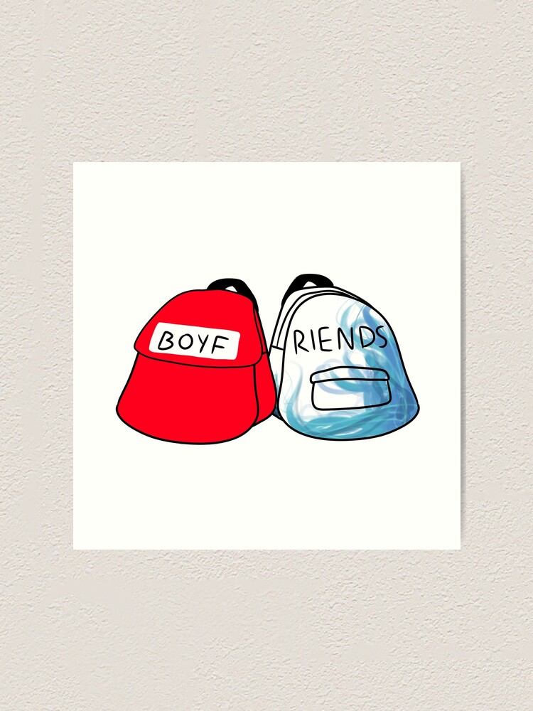 "BOYF RIENDS Backpacks" Art Print for Sale by cryptidsighting | Redbubble