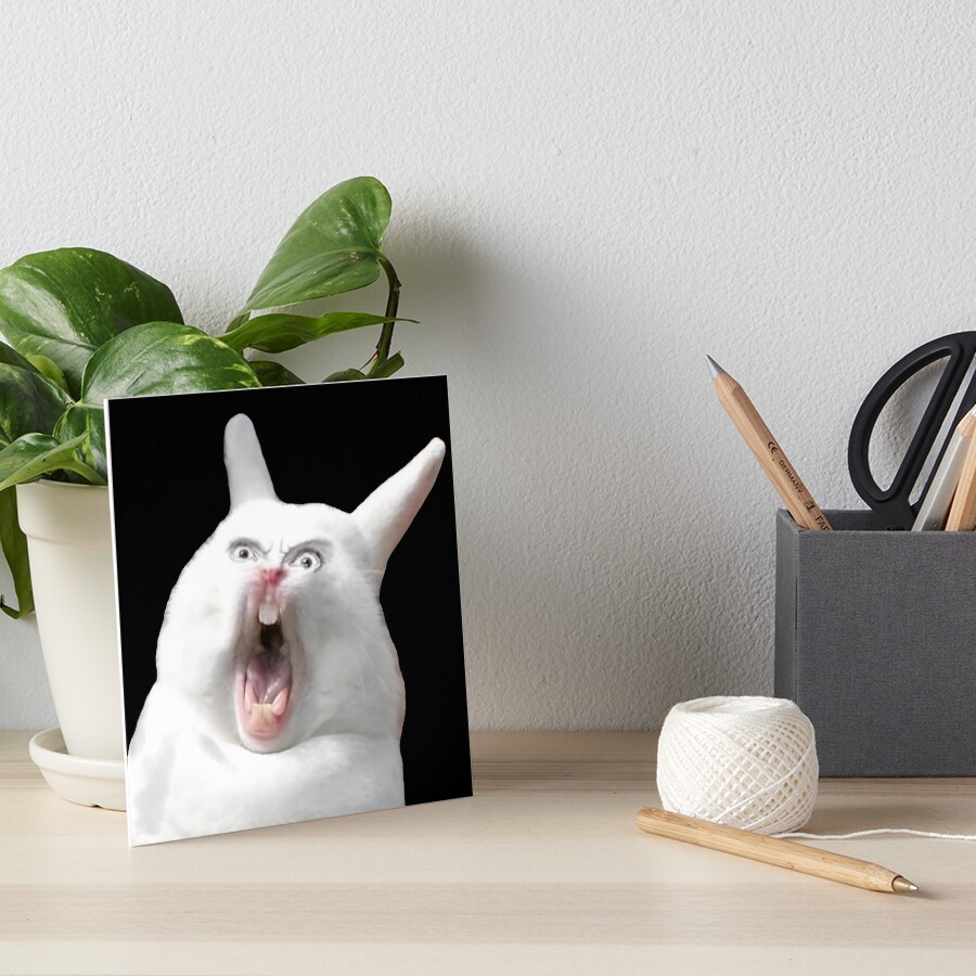 "Silly Angry Bunny Screaming Rabbit Face Funny Meme" Art Print for Sale ...