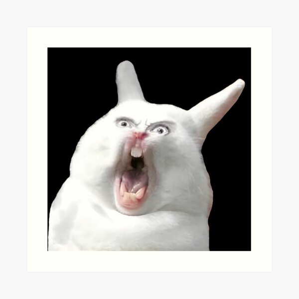 "Silly Angry Bunny Screaming Rabbit Face Funny Meme" Art Print for Sale ...