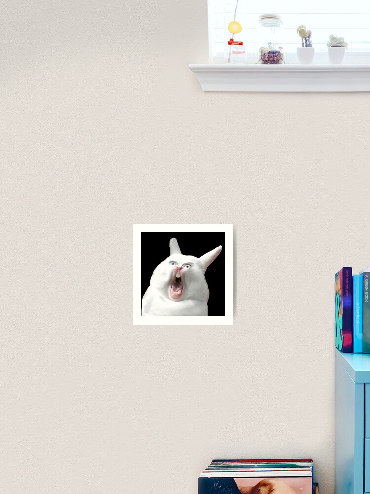"Silly Angry Bunny Screaming Rabbit Face Funny Meme" Art Print for Sale ...