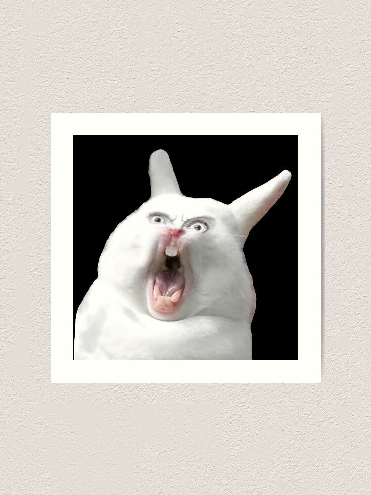 "Silly Angry Bunny Screaming Rabbit Face Funny Meme" Art Print for Sale ...