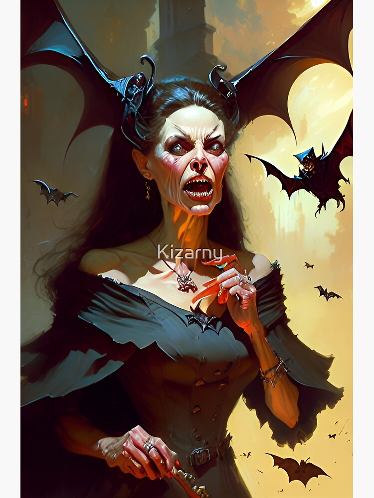 "Evil haunted Bat loving witch Dark fantasy art" Sticker for Sale by ...