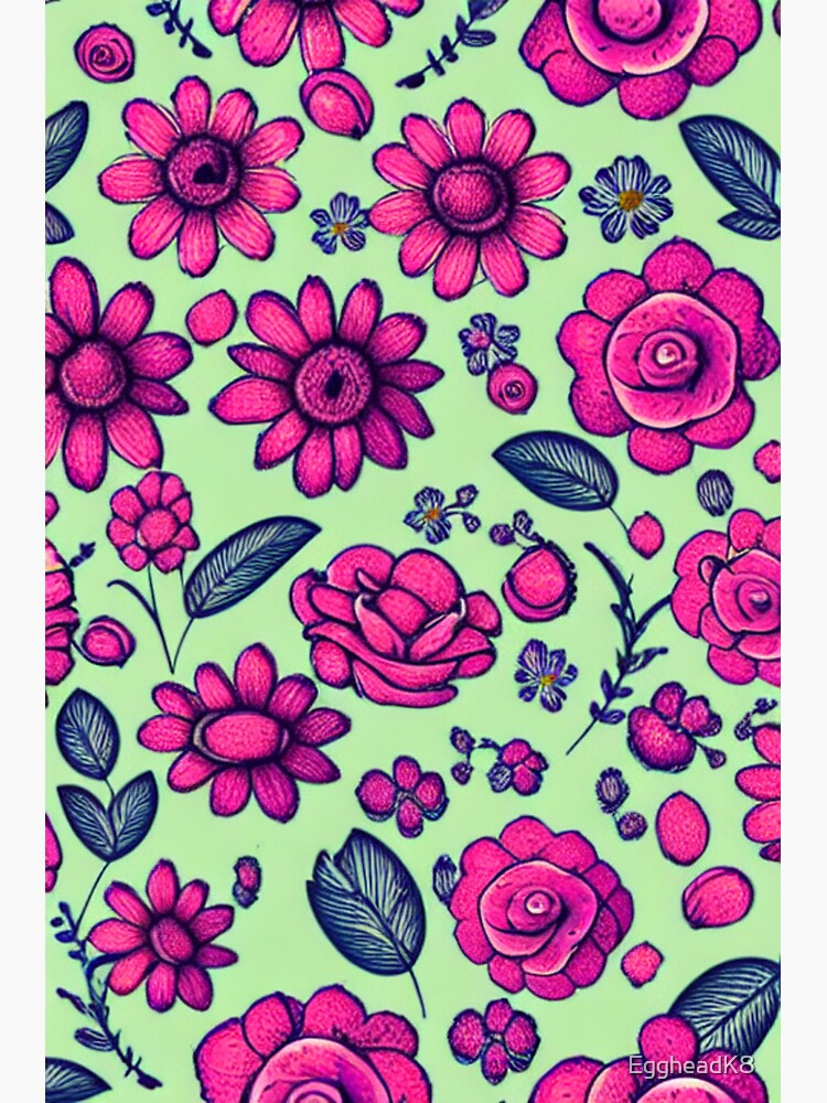 "Cute Pink Flowers" Sticker for Sale by EggheadK8 | Redbubble
