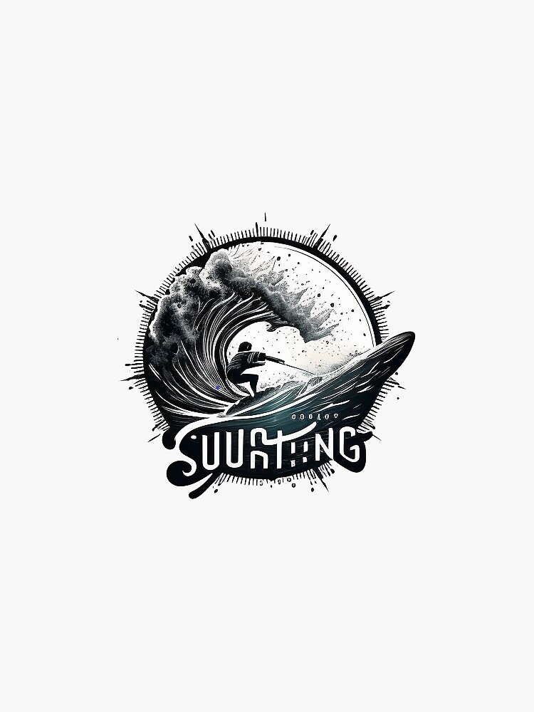 "surfer logo" Sticker for Sale by LucianoDiFonzi | Redbubble