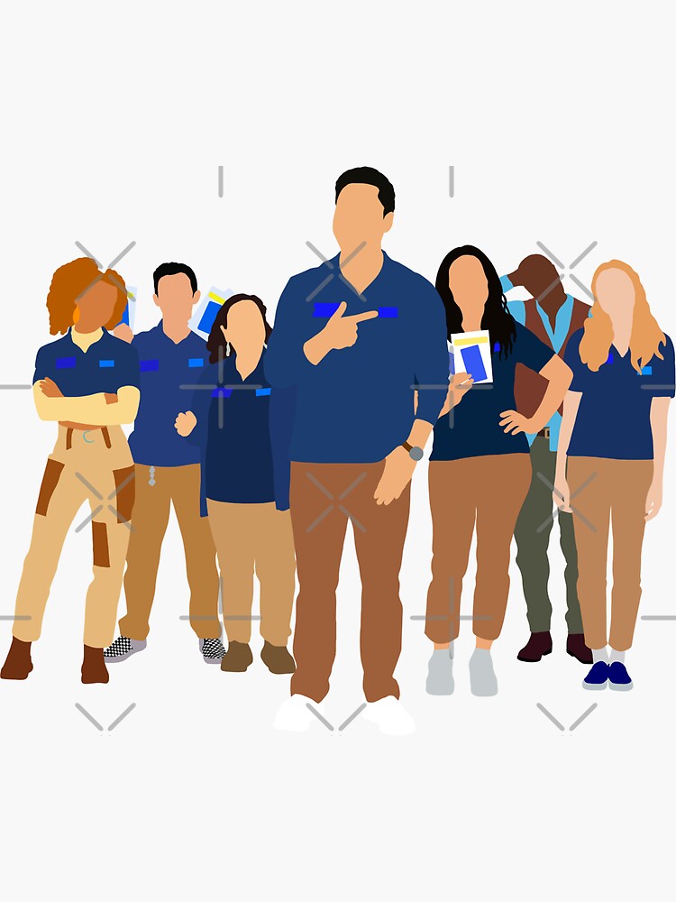 "Blockbuster Cast Drawing" Sticker for Sale by AnaByDesign | Redbubble