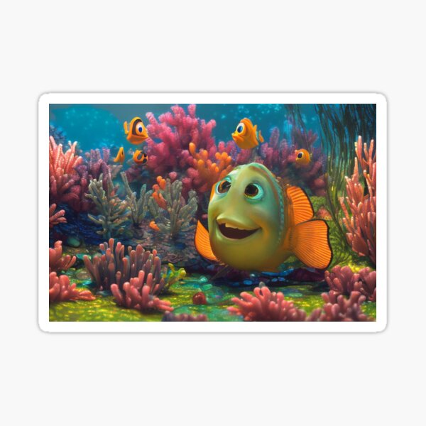 "George the grumpy fish that found happiness in friendship!" Sticker ...