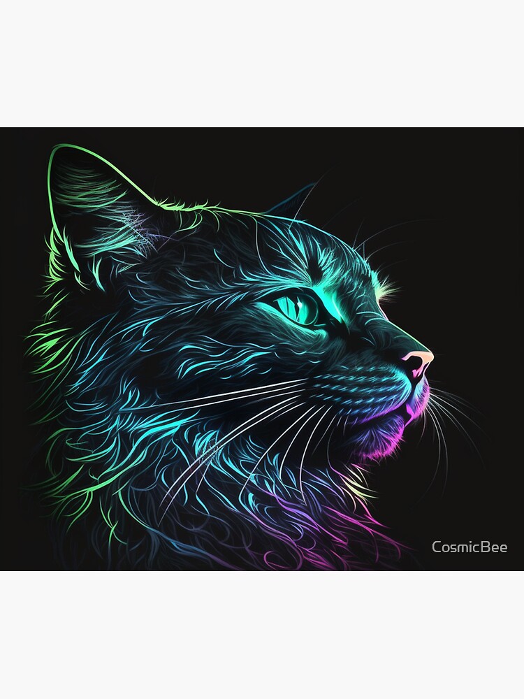 "Aurora Cat" Sticker for Sale by CosmicBee | Redbubble