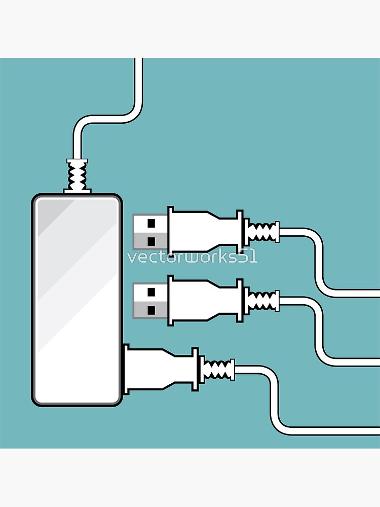 "USB hub" Sticker for Sale by vectorworks51 | Redbubble