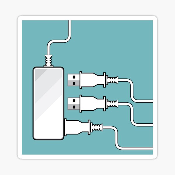 "USB hub" Sticker for Sale by vectorworks51 | Redbubble