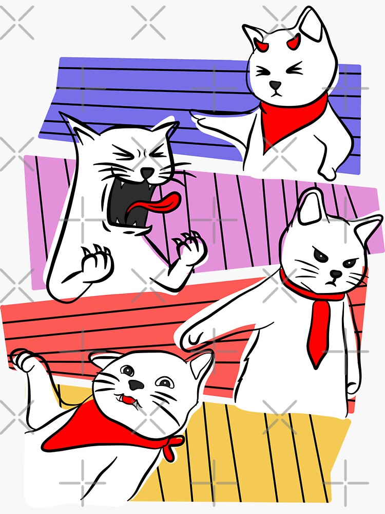 "Cat Neeko Icon Styles" Sticker for Sale by Infinirish | Redbubble