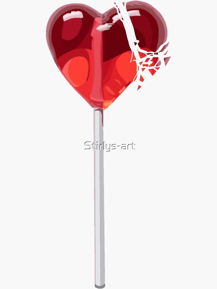 "Broken heart lollipop" Sticker for Sale by Stirlys-art | Redbubble