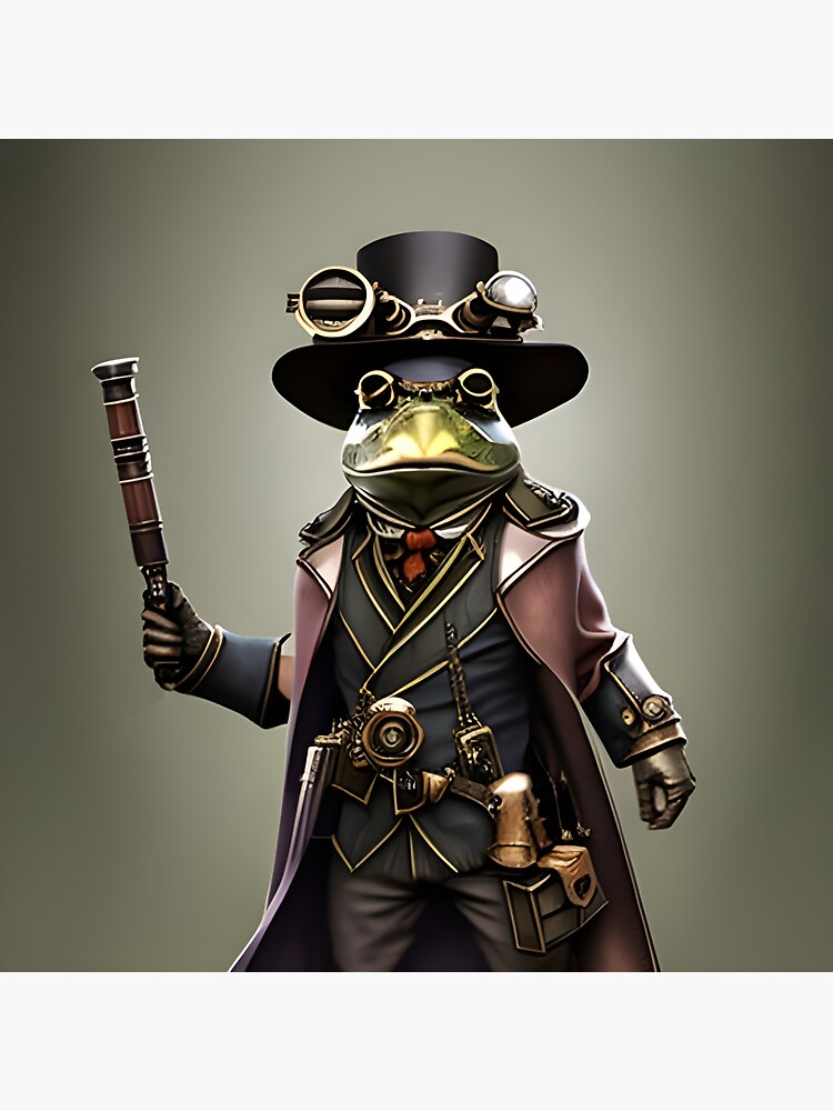 "Steampunk Frog Professor V2" Sticker for Sale by Solotrope | Redbubble
