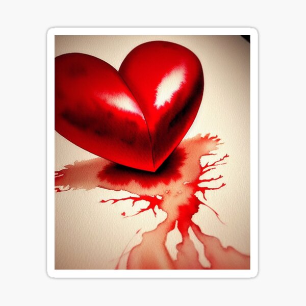 "Blood Red Heart #1" Sticker for Sale by YoyaCreations | Redbubble