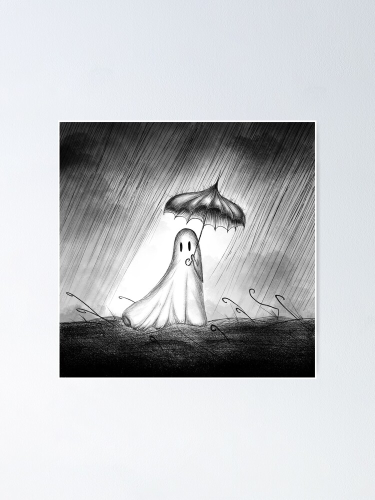 "Ghost in the Rain" Poster for Sale by PrinceofWasps | Redbubble