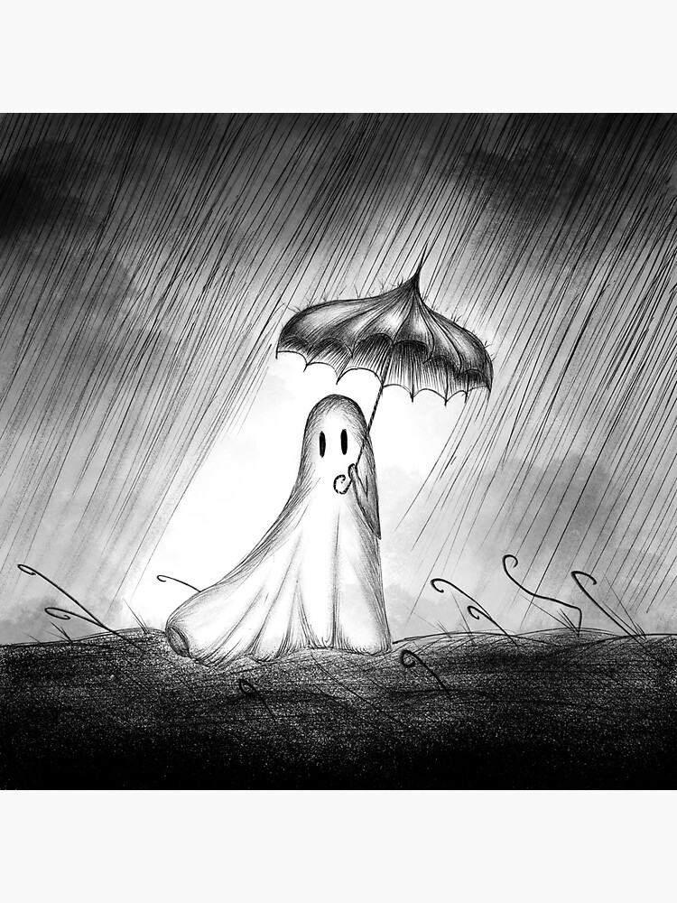 "Ghost in the Rain" Sticker for Sale by PrinceofWasps | Redbubble