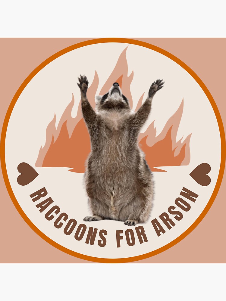 "Raccoons for Arson " Sticker for Sale by Your-Arwen | Redbubble
