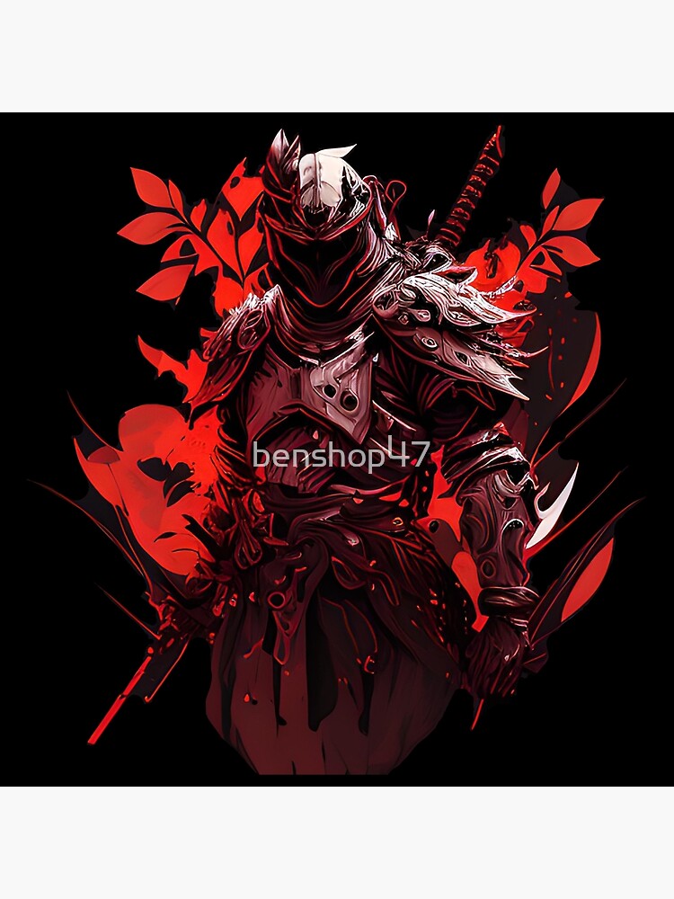 "Ghost with full body armour attacking stance red and white #4" Poster ...