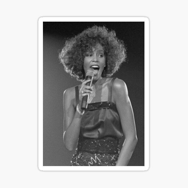 "whitney houston new design for you if you love her tell me" Sticker ...