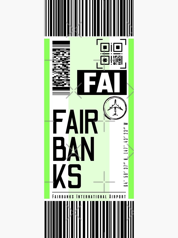 "FAIRBANKS FAI classic luggage tag airport stickers" Sticker for Sale ...
