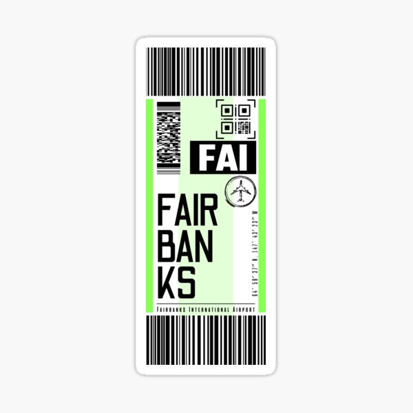 "FAIRBANKS FAI classic luggage tag airport stickers" Sticker for Sale ...