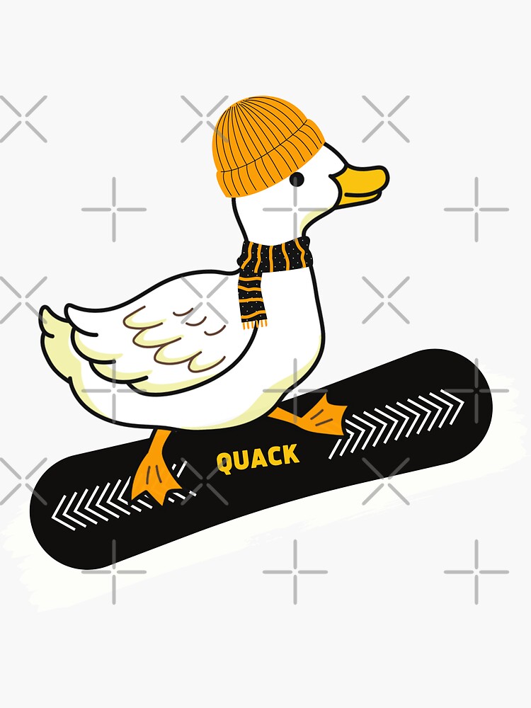 "Snowboarding Duck" Sticker for Sale by ImperialRose | Redbubble