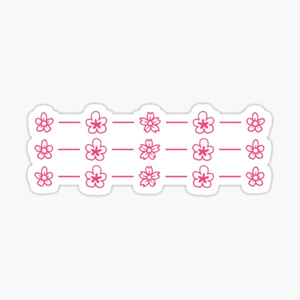 "Pink Flowers Border" Sticker for Sale by AssortedDesign | Redbubble