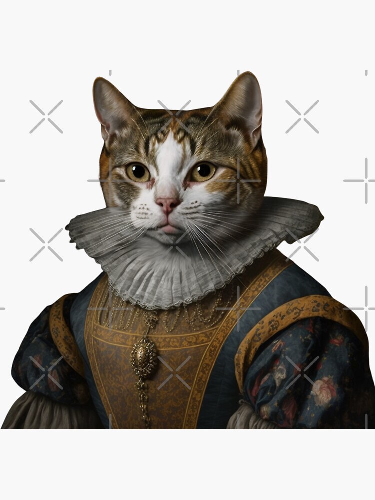 "portrait of medieval cat" Sticker for Sale by hoffe-e | Redbubble