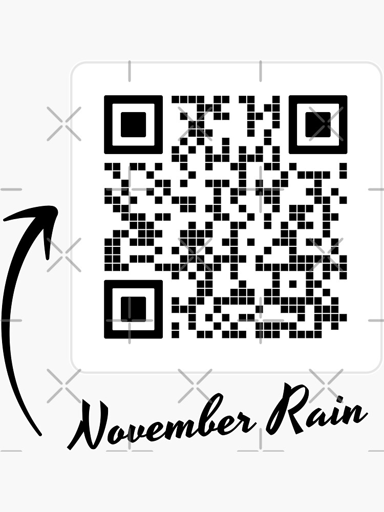 "November Rain QR Code" Sticker for Sale by ZeroPixelArt | Redbubble