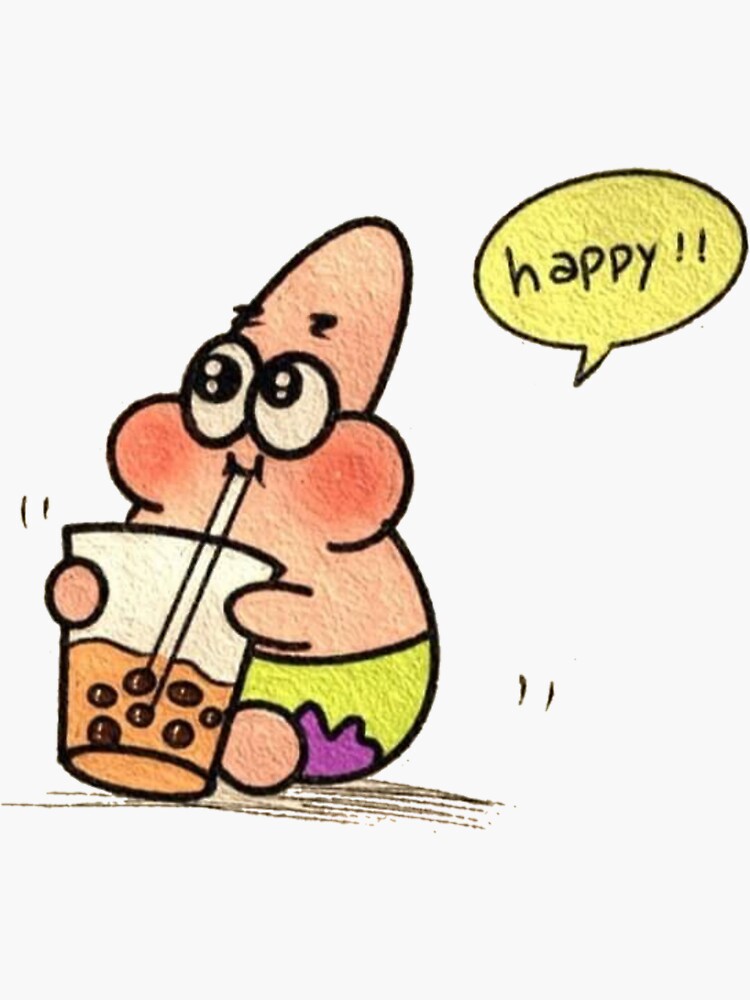 "PATRICK STAR BOBA DRINK FANS ART" Sticker for Sale by hayzeniif ...