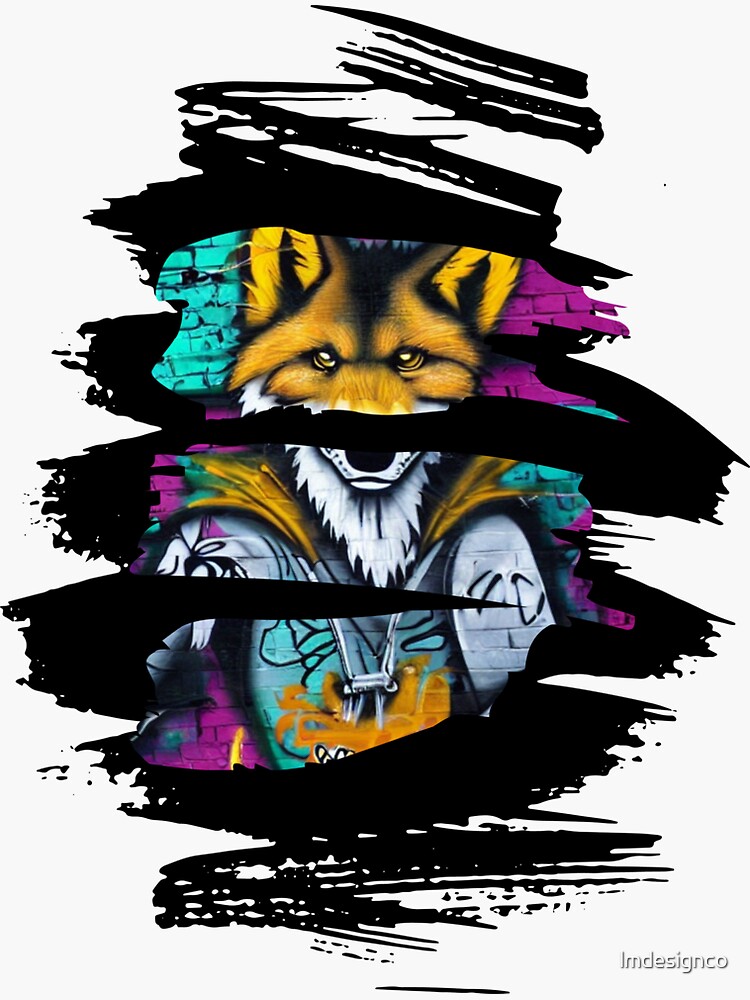 "graffiti fox " Sticker for Sale by lmdesignco | Redbubble