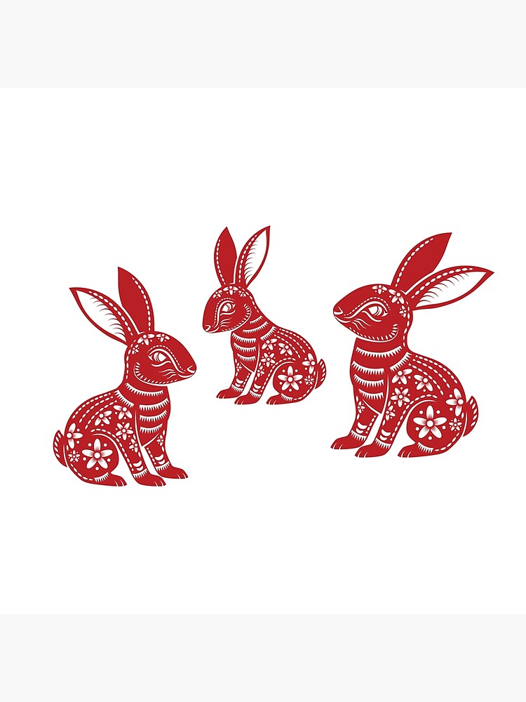 "Year of the Rabbit 2023 - Chinese New Year - Red Rabbits" Art Print ...
