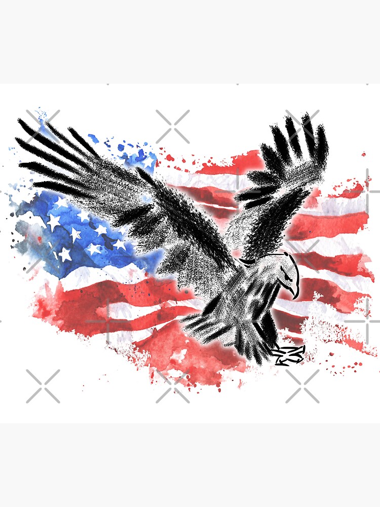 "Eagle with distressed American Flag" Sticker for Sale by ...