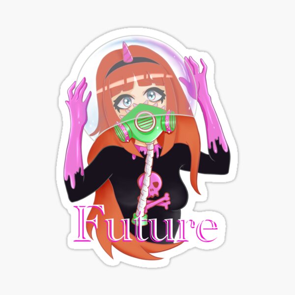 "Anime Girl Biohazard Gas Mask Aesthetic Cyber Style" Sticker for Sale ...