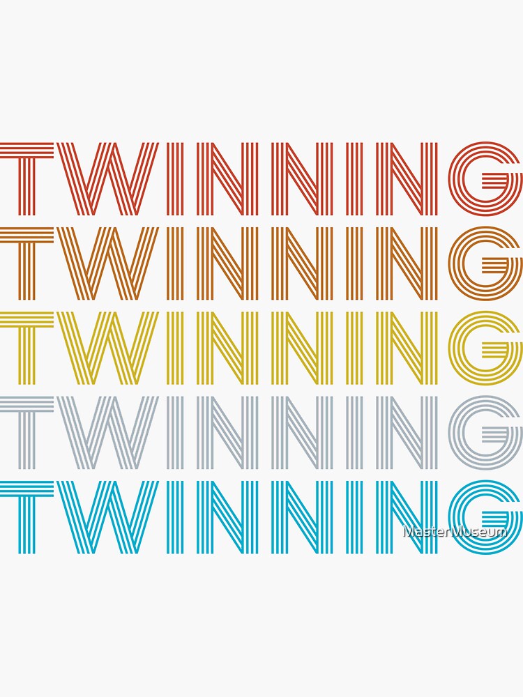 "Retro Vintage Funny Twins Twinning" Sticker for Sale by MasterMuseum ...