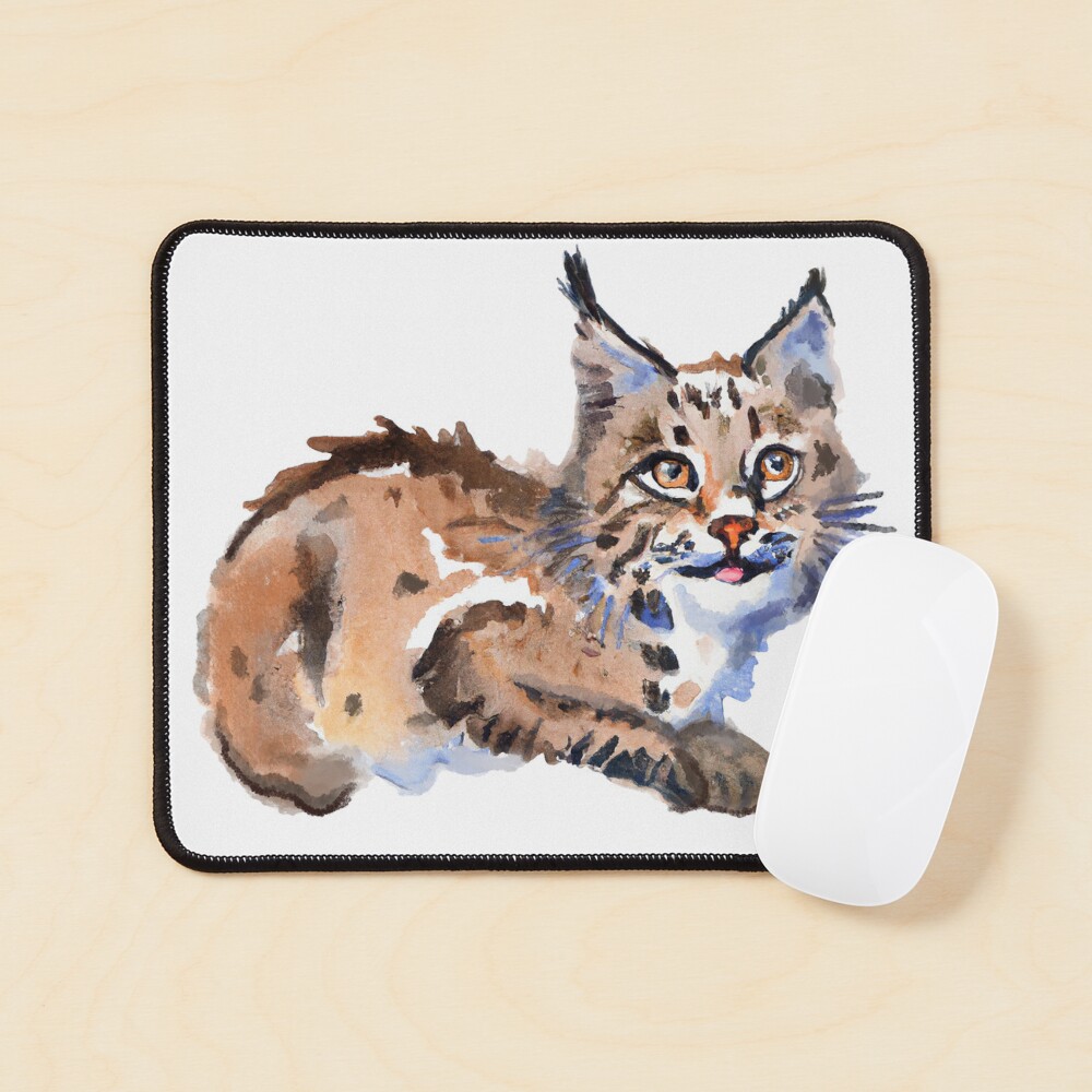 "Colorful Watercolor Bobcat" Sticker for Sale by MariaWorkman | Redbubble