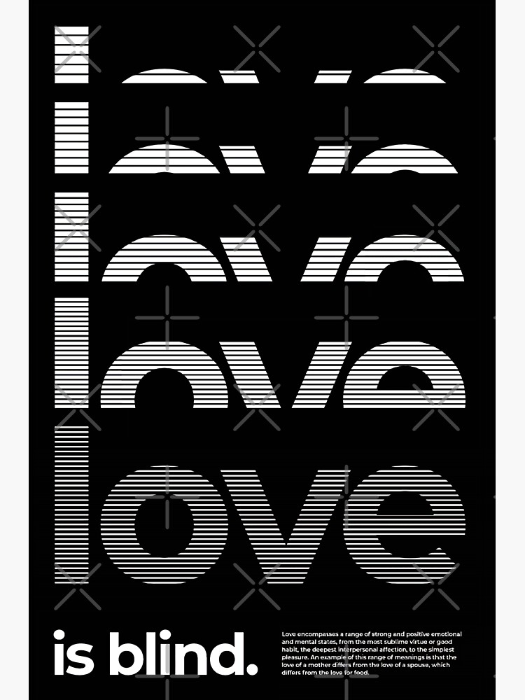 "Love Is Blind" Sticker for Sale by GeniusGraphics | Redbubble