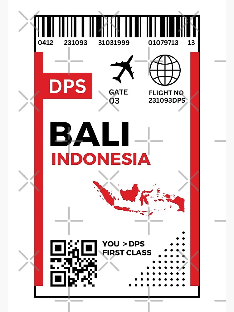 "Bali Flight Ticket Boarding Pass Travel" Poster for Sale by Pradnya ...