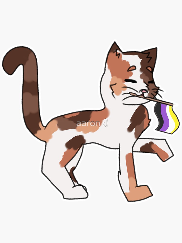 "LGBTQ+ Pride Flag Cat Kitten Non-binary Enby" Sticker for Sale by ...